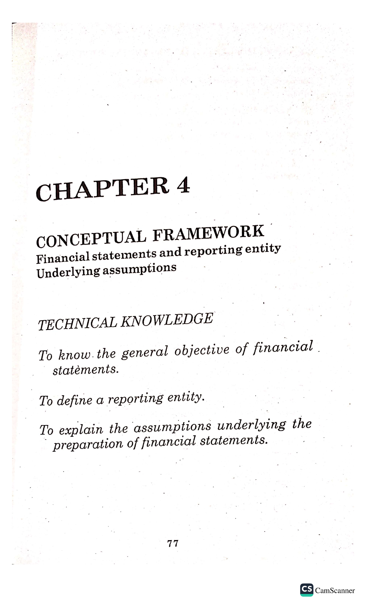 CFAS CH4 - Summary Conceptual Framework and Accounting Standards - Fundamentals Of Accounting ...