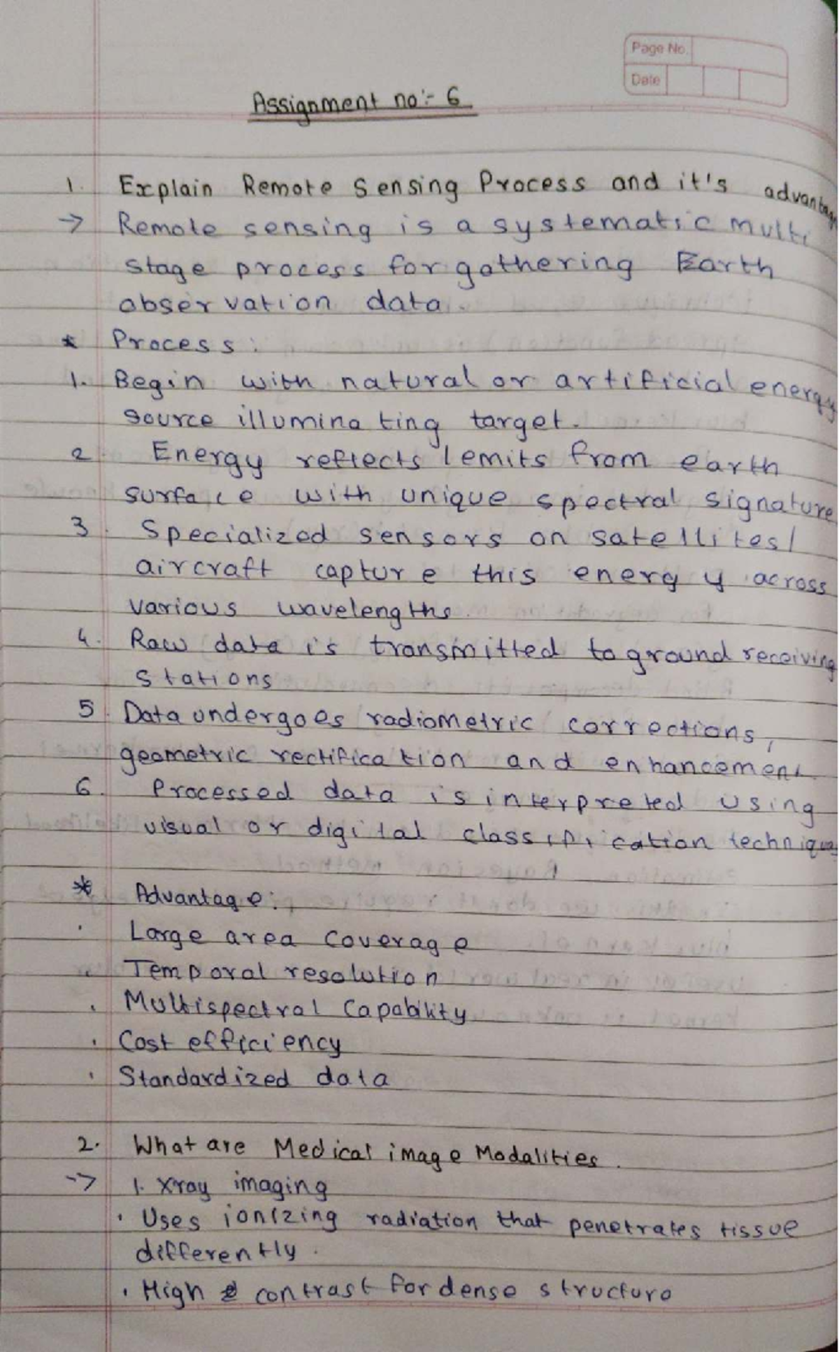 IP-Assignment-6: Remote Sensing and Medical Imaging Techniques - Studocu