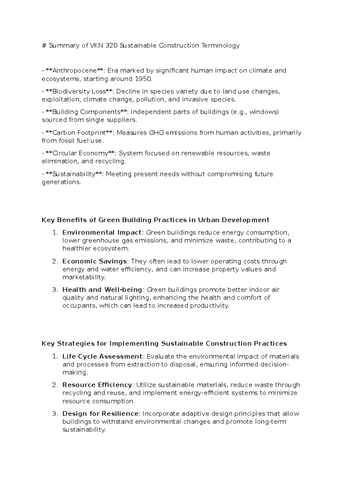 VKN 320 Final Exam Notes: Understanding Anthropocene & Sustainable ...