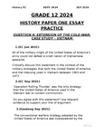 History Paper TWO Essay Revison 2024 - GRADE 12 2024 HISTORY PAPER TWO ESSAY PRACTICE QUESTION 4 ...