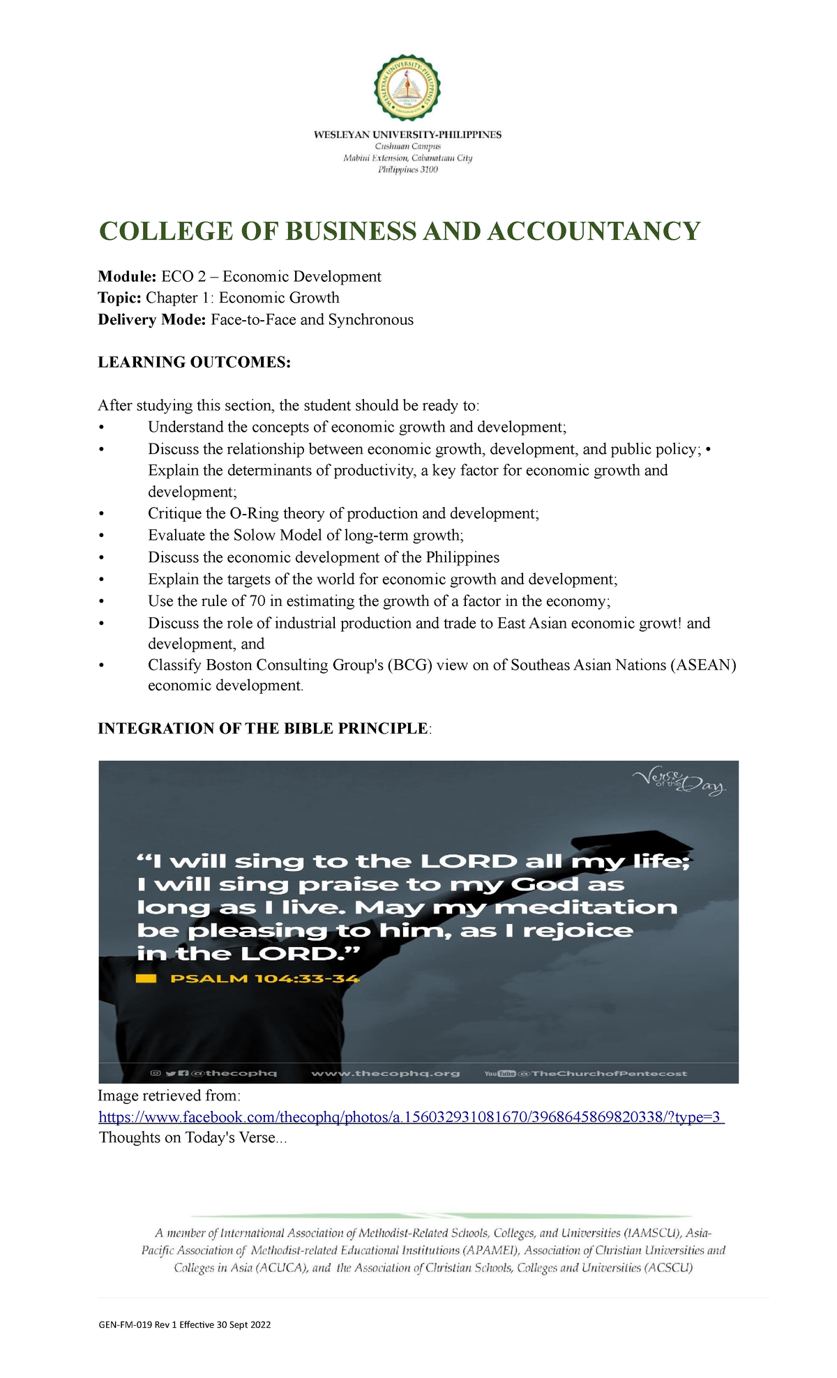 ECO 2 Module 1 - Understanding Economic Growth and Development - Studocu