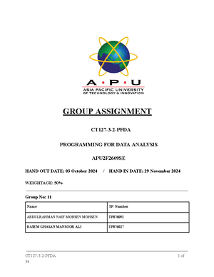 PFDA Assignment - Hello - COVER PAGE SUBJECT CODE CT127-3-2-PFDA SUBJECT NAME INTAKE CODE HANDS ...
