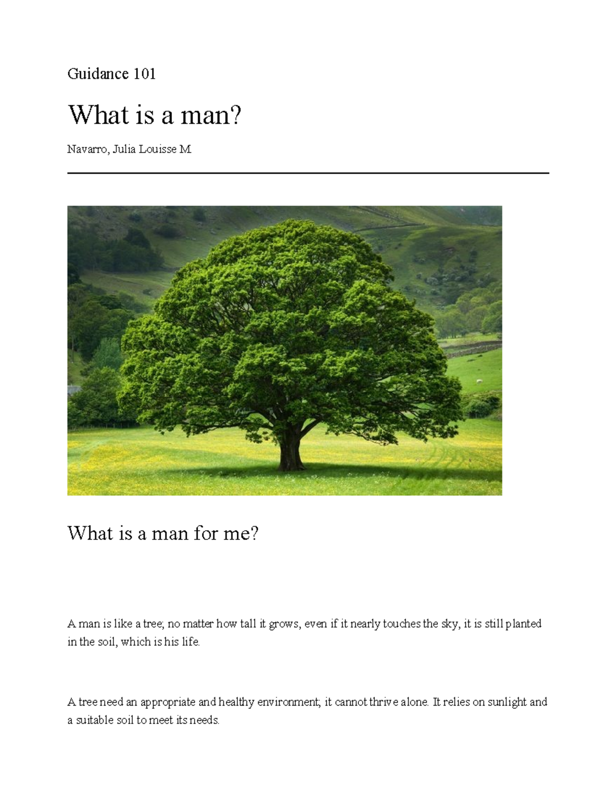 Guidance 101: Understanding the Essence of Man - Studocu