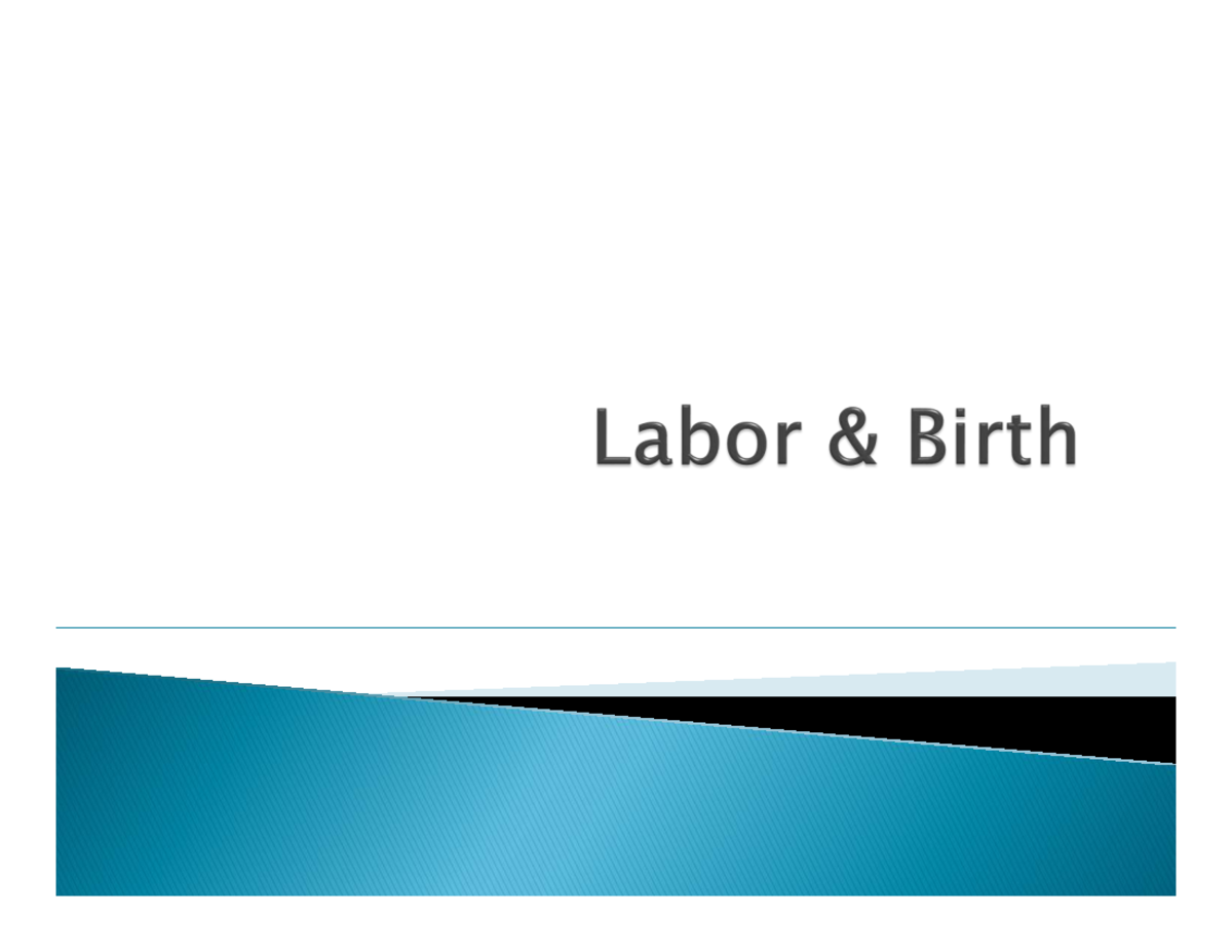 Labor and Birth Overview: Theories and Fetal Positioning (ATI MN Ch. 11 ...