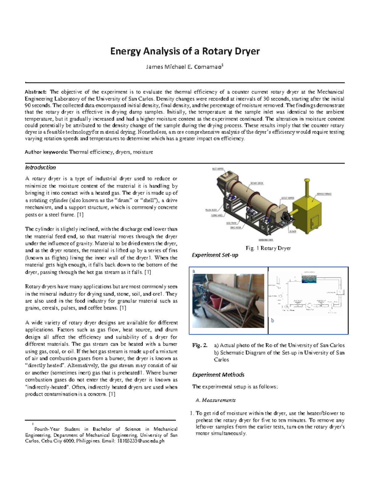 MElab 3 Energy Efficiency Analysis of Rotary Dryer - Studocu
