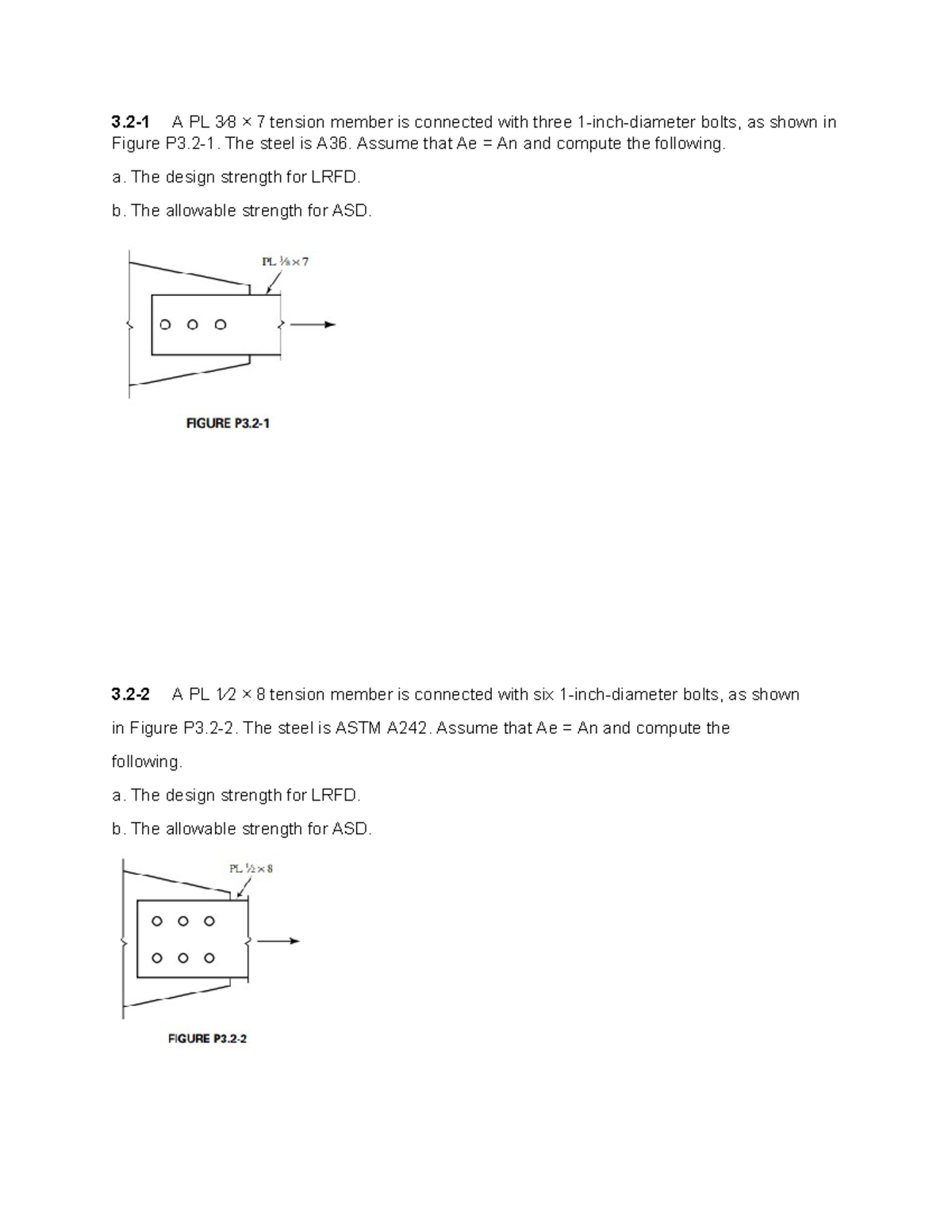 PSAD Tension Members: Design & Allowable Strength Problems - Studocu