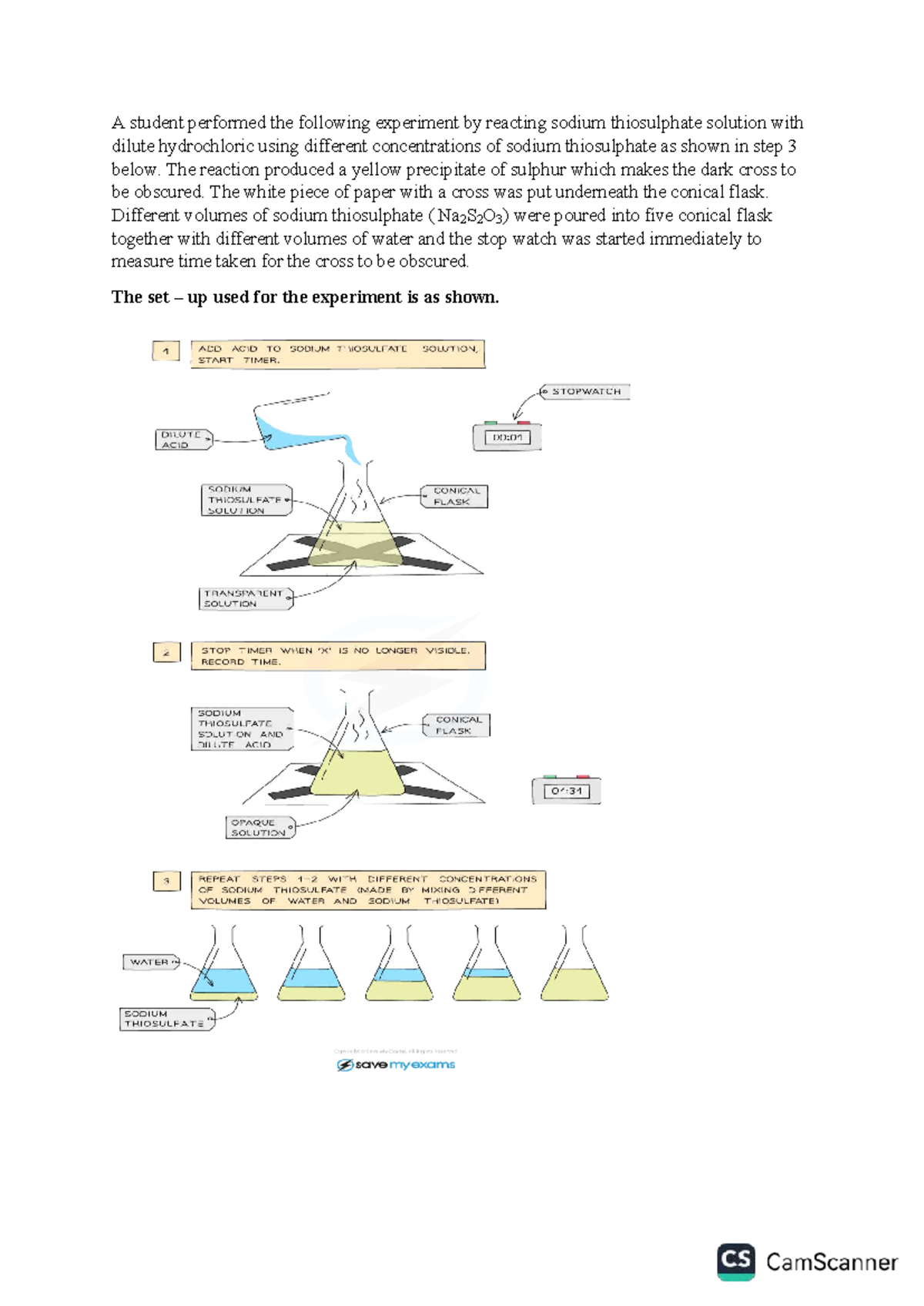 1430 General Science Paper 5 - Chemistry: Reaction Rate Experiment ...