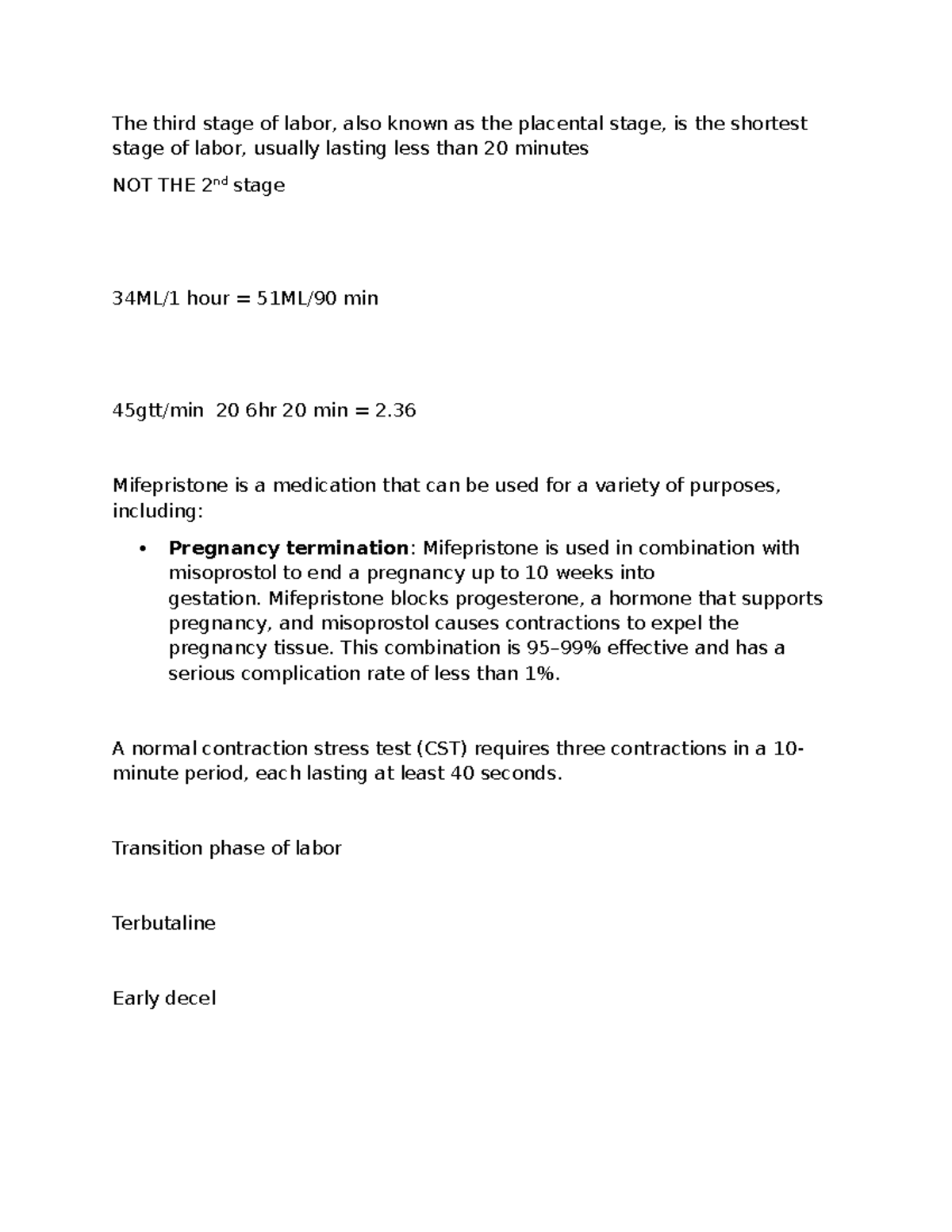 ATI notes - The third stage of labor, also known as the placental stage ...