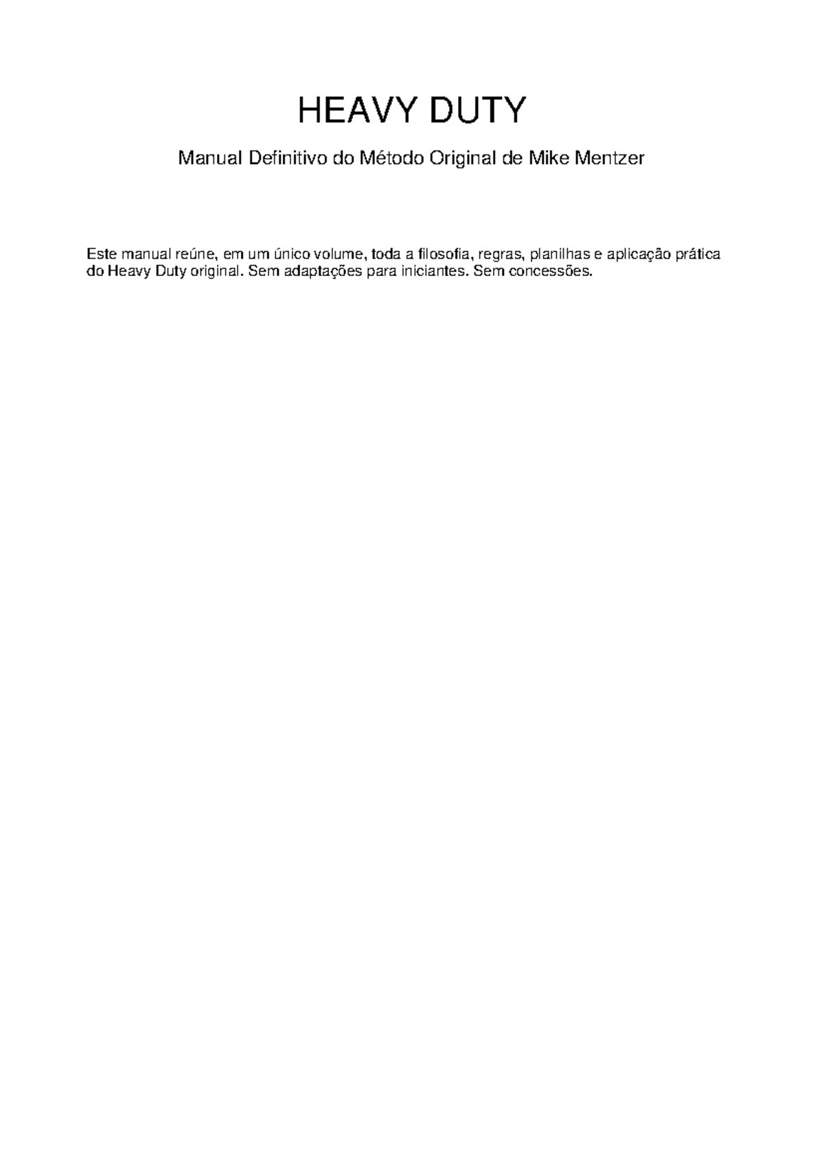 Manual Definitivo Heavy Duty de Mike Mentzer: Filosofia e Planilhas ...