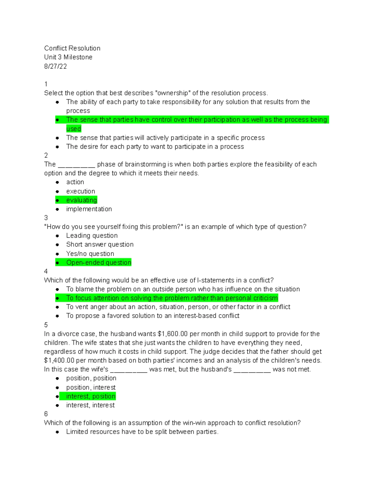 Unit 1 - Milestone 1 - Conflict Resolution - Sophia - SOPHIA Pathways ...