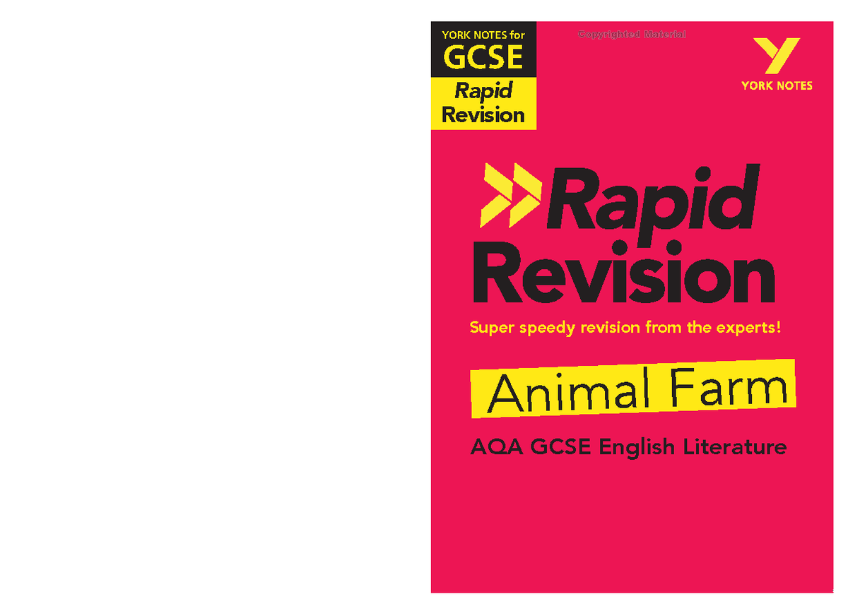YORK NOTES: AQA GCSE English Lit - Animal Farm Rapid Revision Guide ...