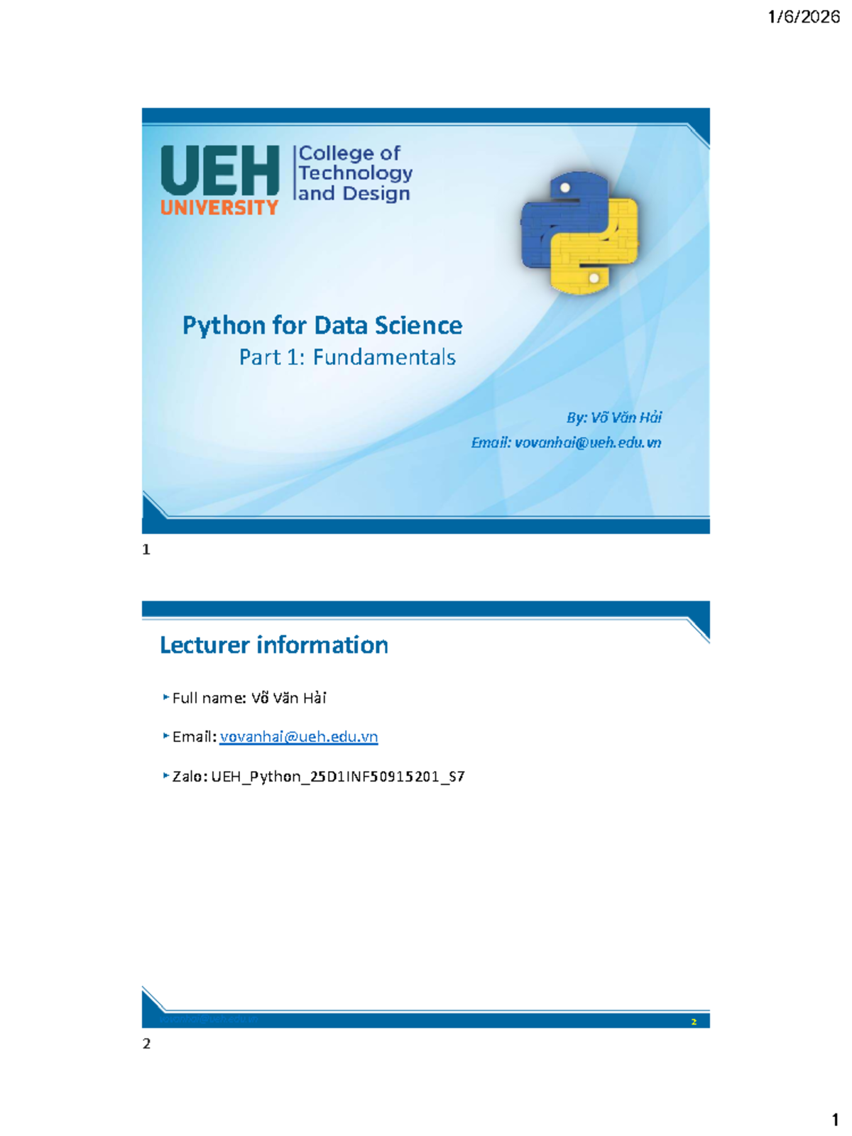 Python for Data Science 25D1INF50915201: Fundamentals Part 1 - Studocu