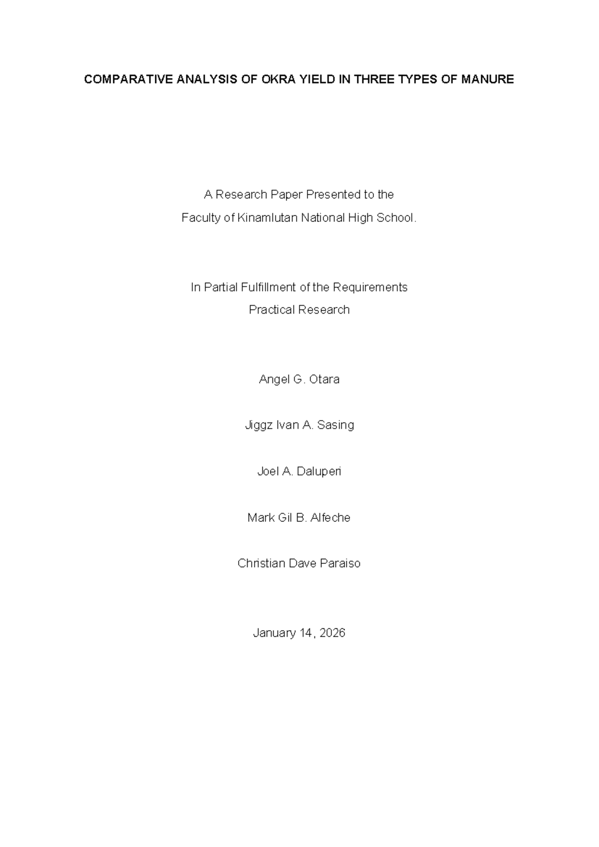 Comparative Analysis of Okra Yield Using Manure Types: A Research Study ...