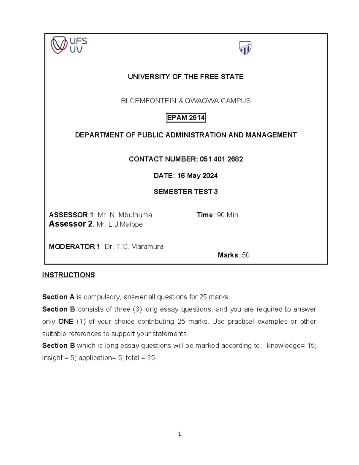 2025 Academic Calendar Senate approved 21 May 2024 - 2025 UFS ACADEMIC ...