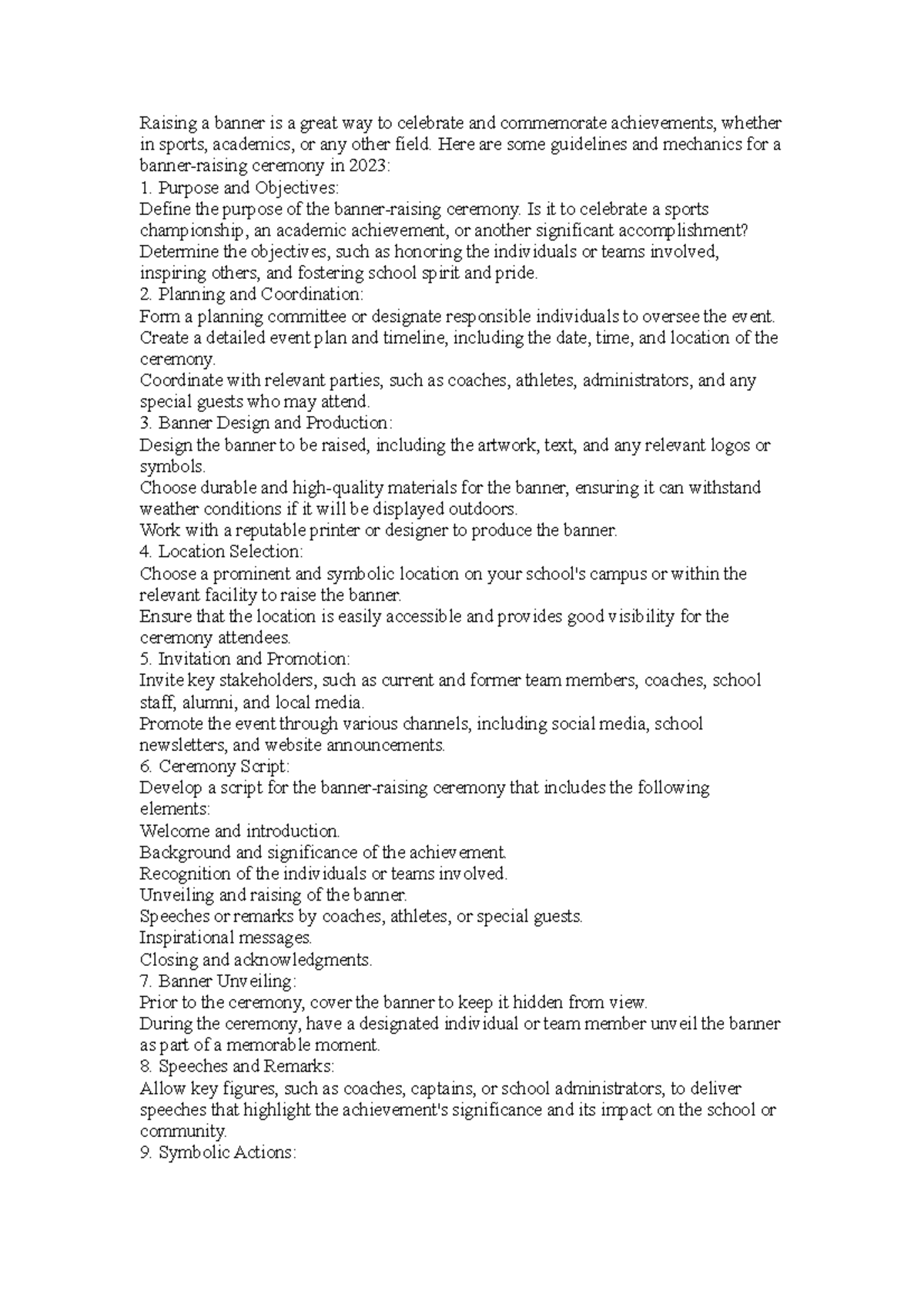 Banner Raising Mechanics AND Guidelines 2023 - Raising a banner is a ...