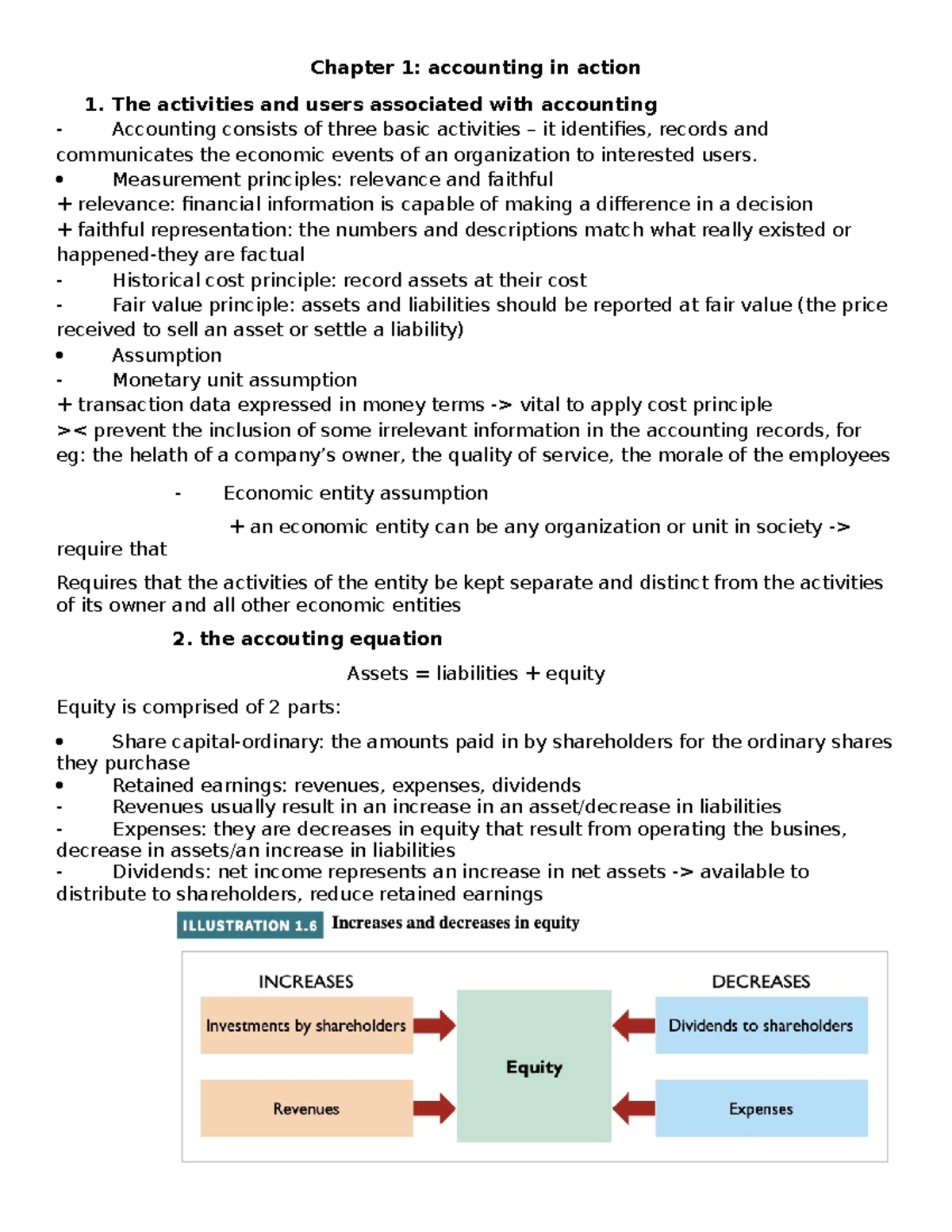 Chapter 1: Accounting in action - Key concepts and principles - Studocu