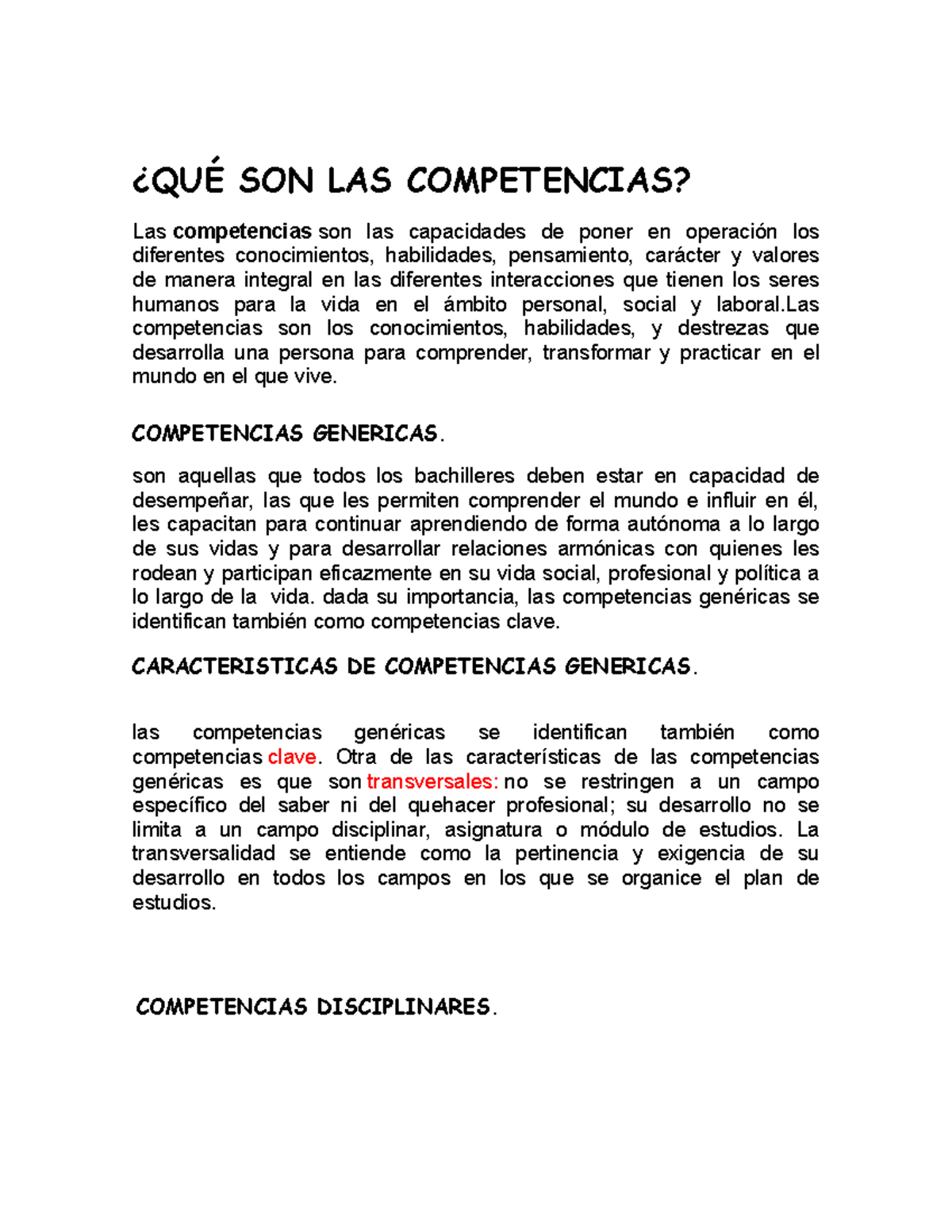 QUÉ SON LAS COMPETENCIAS: Definición y Características Clave - Studocu