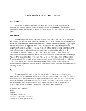 Lab 5 Acid-Base Extraction of Components of an Unknown Mixture - Lab 5 ...