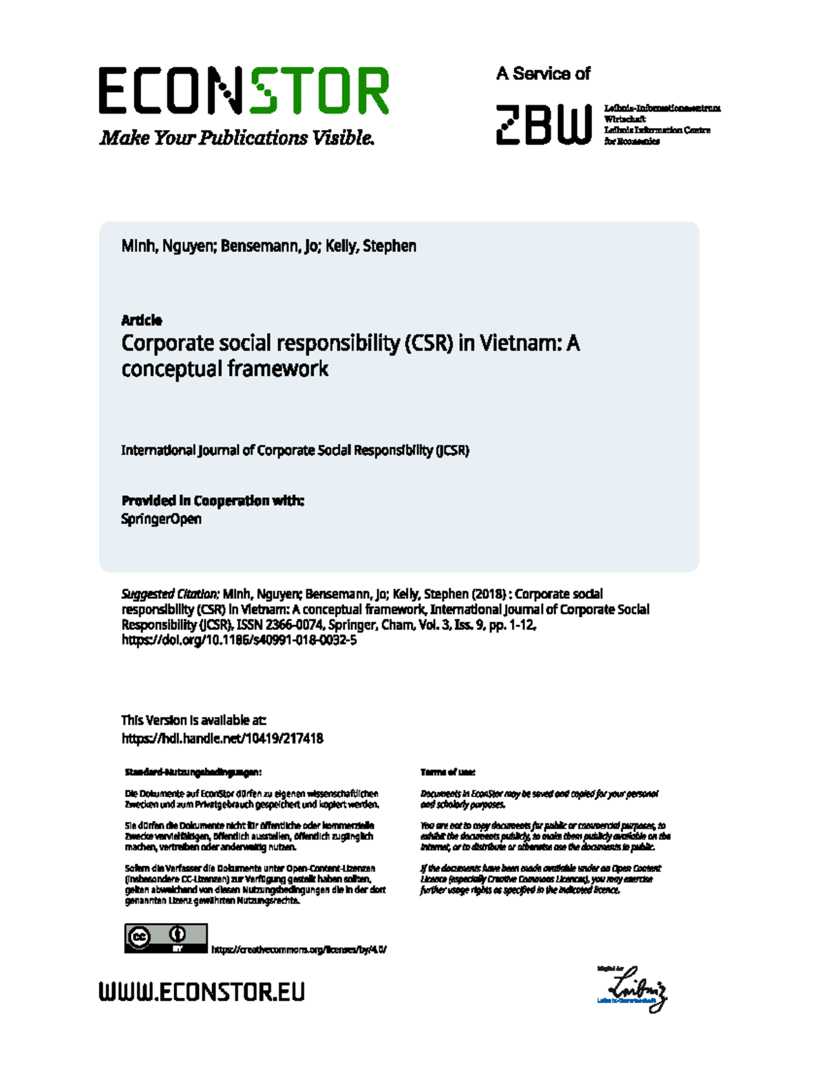 Corporate Social Responsibility (CSR) in Vietnam: A Framework Analysis ...