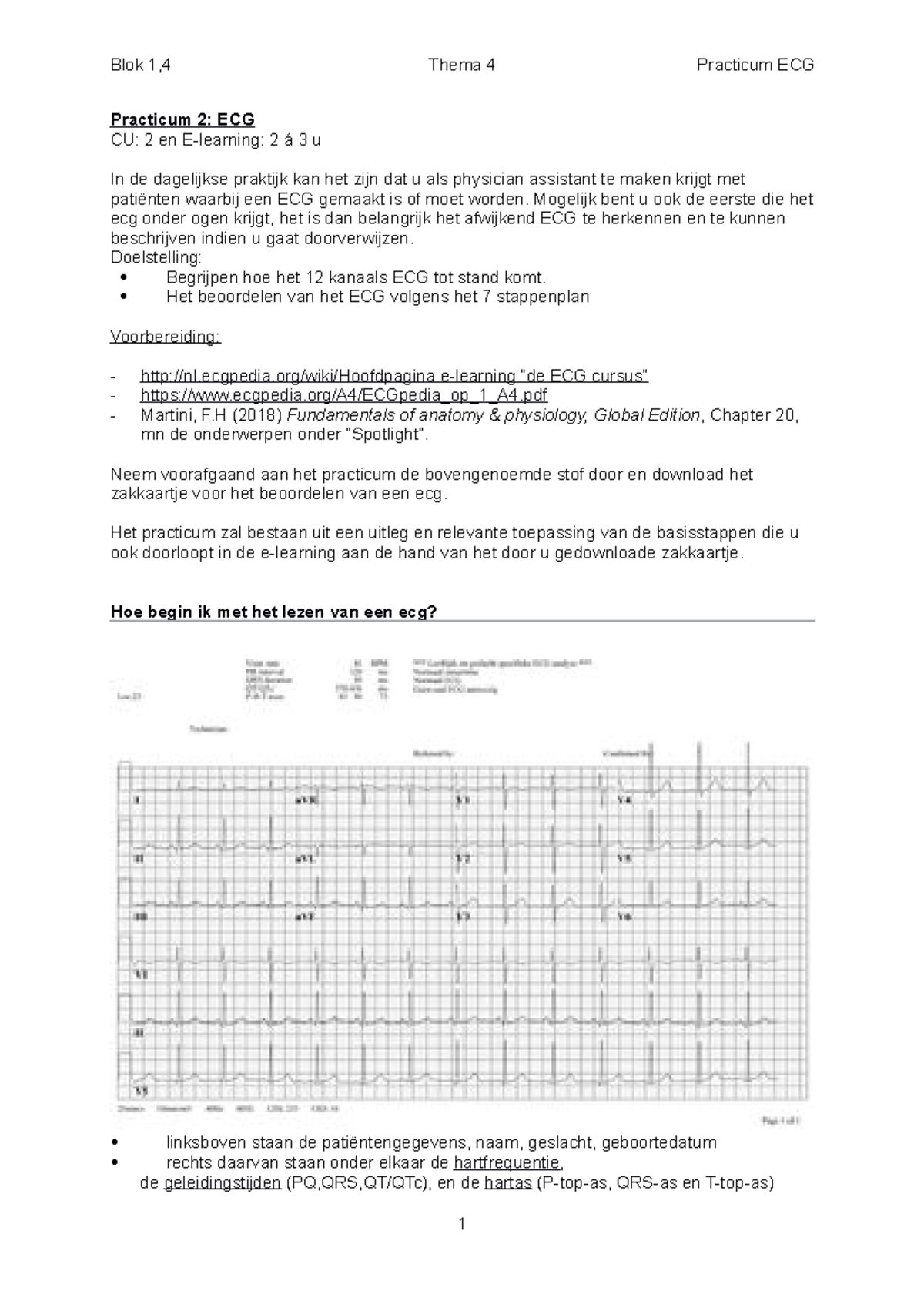 Practicum 2: ECG Beoordeling en Interpretatie voor Physician Assistants ...