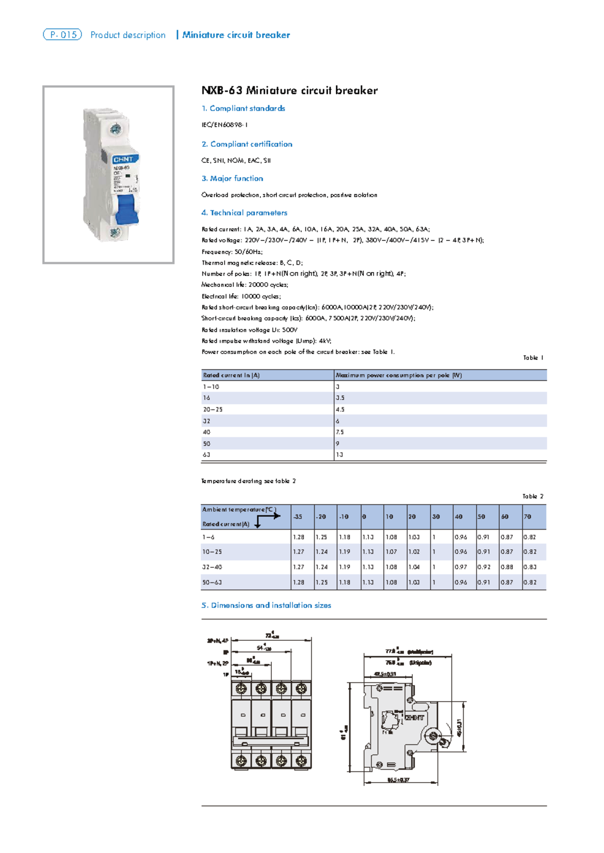 Nxb 63 Series Miniature Circuit Breaker Product Overview - Studocu