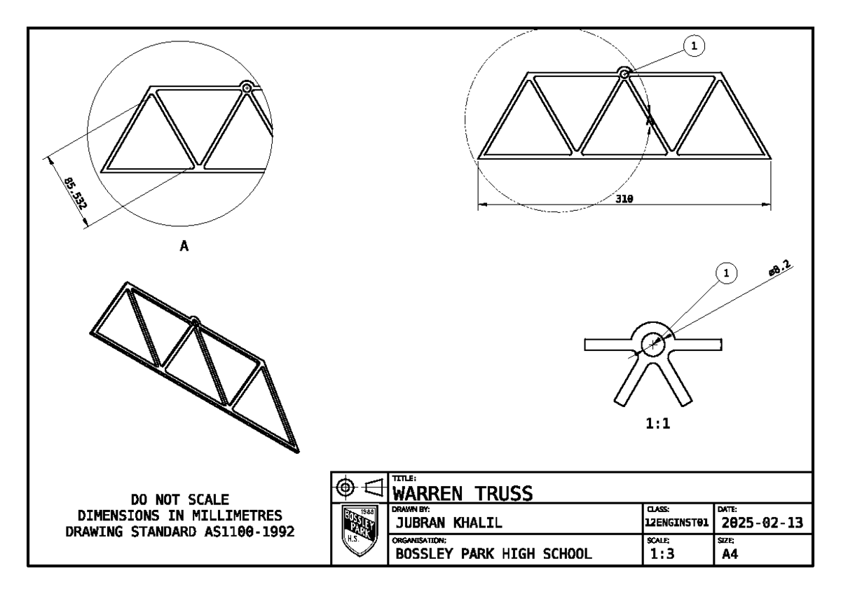 Drawing 1 - 1 310 A 1 08 1:1 TITLE: DO NOT SCALE WARREN TRUSS 1988 ...