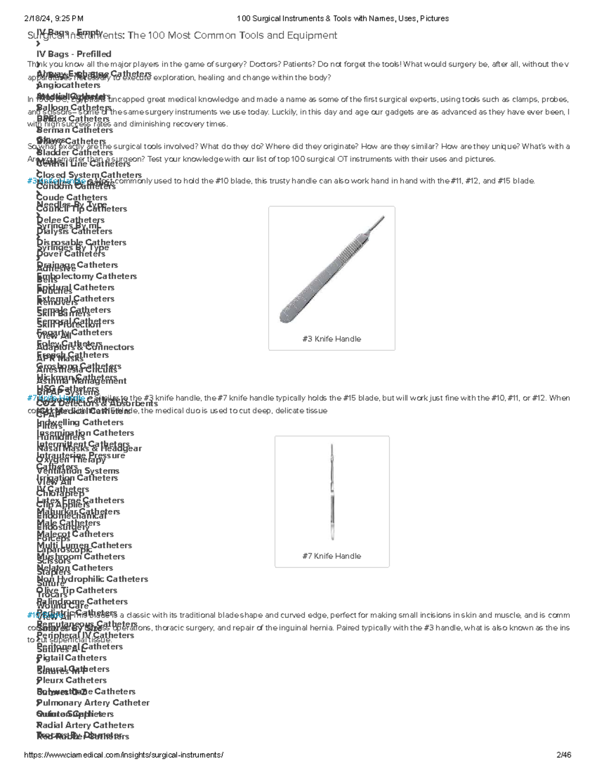 100 Surgical Instruments: Names, Uses, and Pictures Guide - Studocu