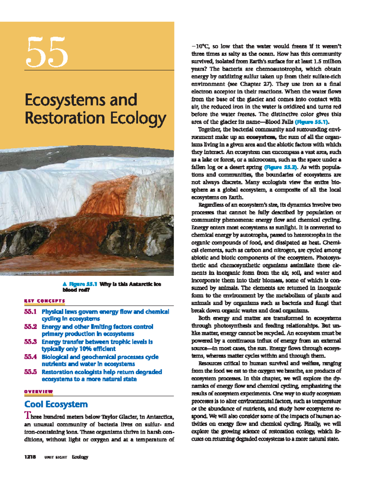 Chapter 55: Ecosystems and Restoration Ecology - Campbell Biology 9th ...