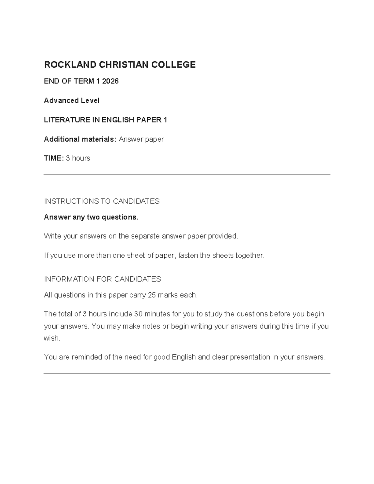 A Level Literature in English Paper 1: Comparative Analysis & Excerpts ...