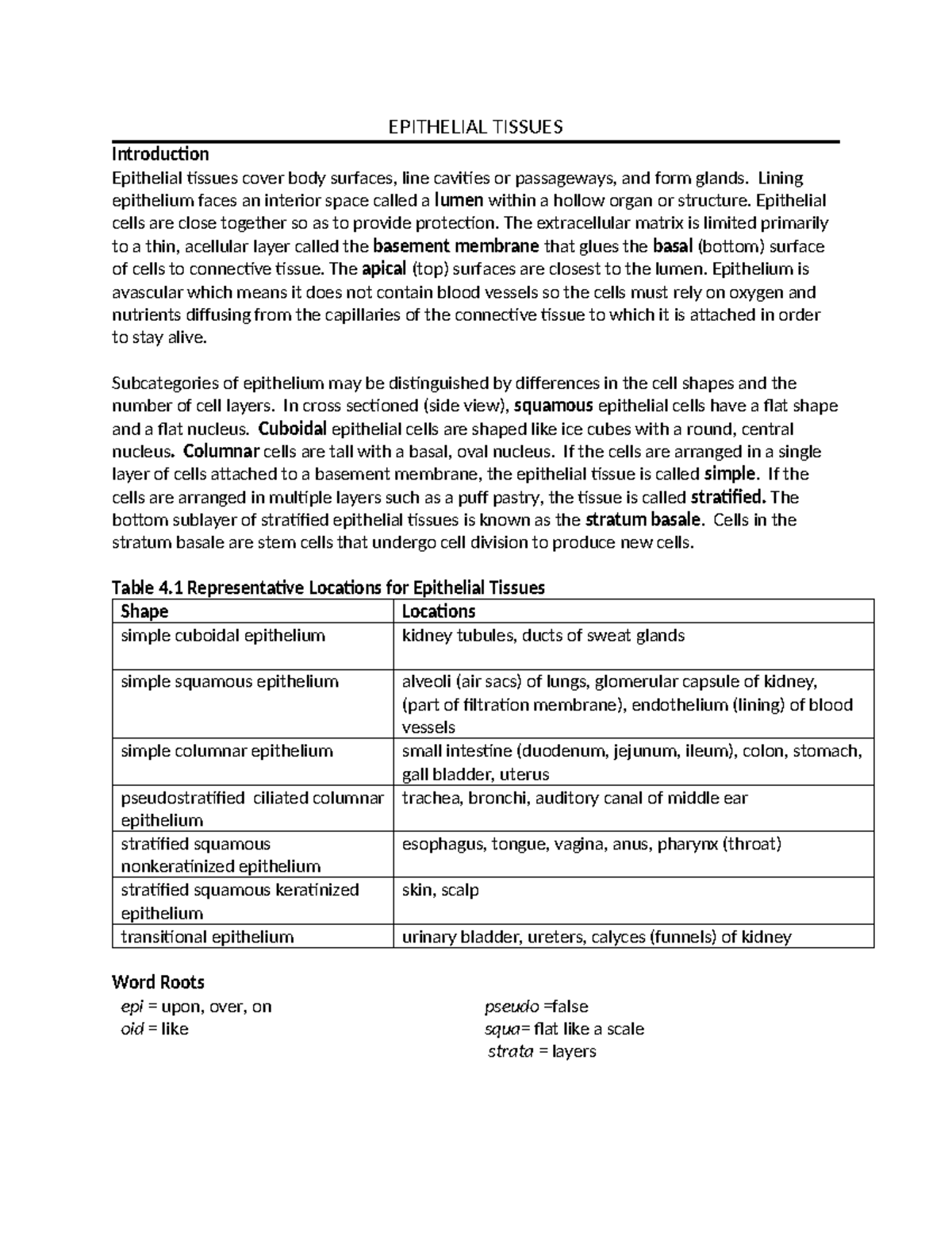 Epithelial Tissues: Structure, Function, and Lab Observations (BIO 101 ...
