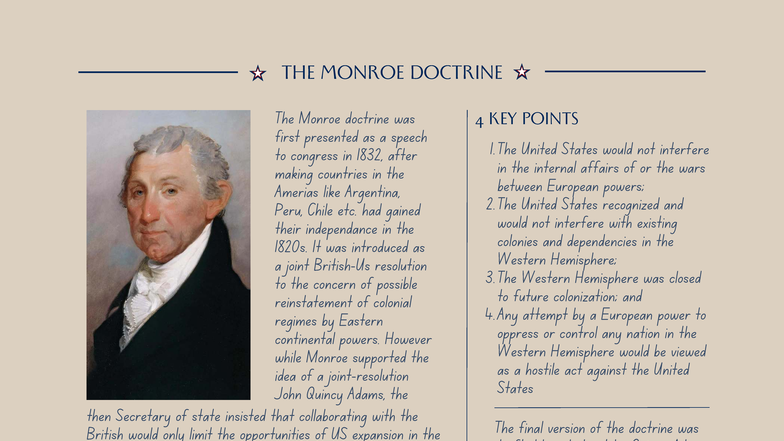 The Monroe Doctrine: Historical Overview and Key Applications - Studocu