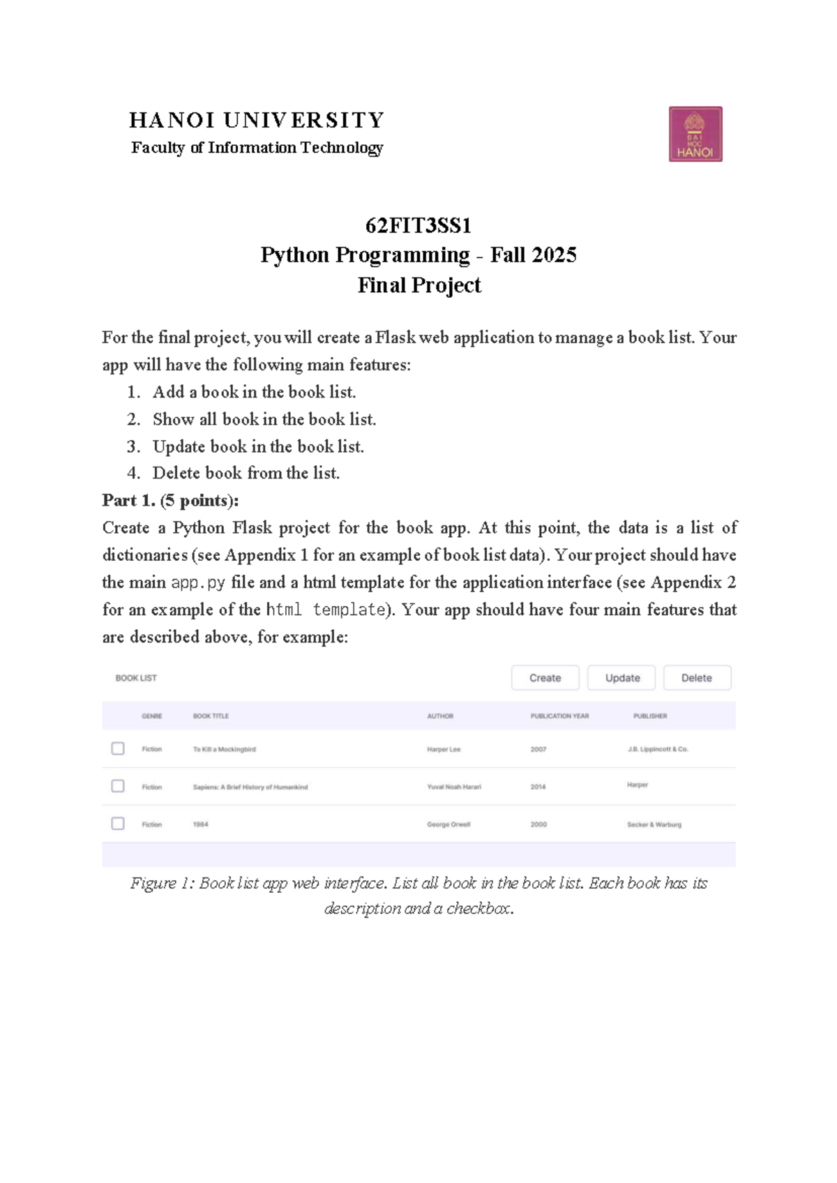 62FIT3SS1 Python Programming Fall 2025 Final Project: Flask Book App ...