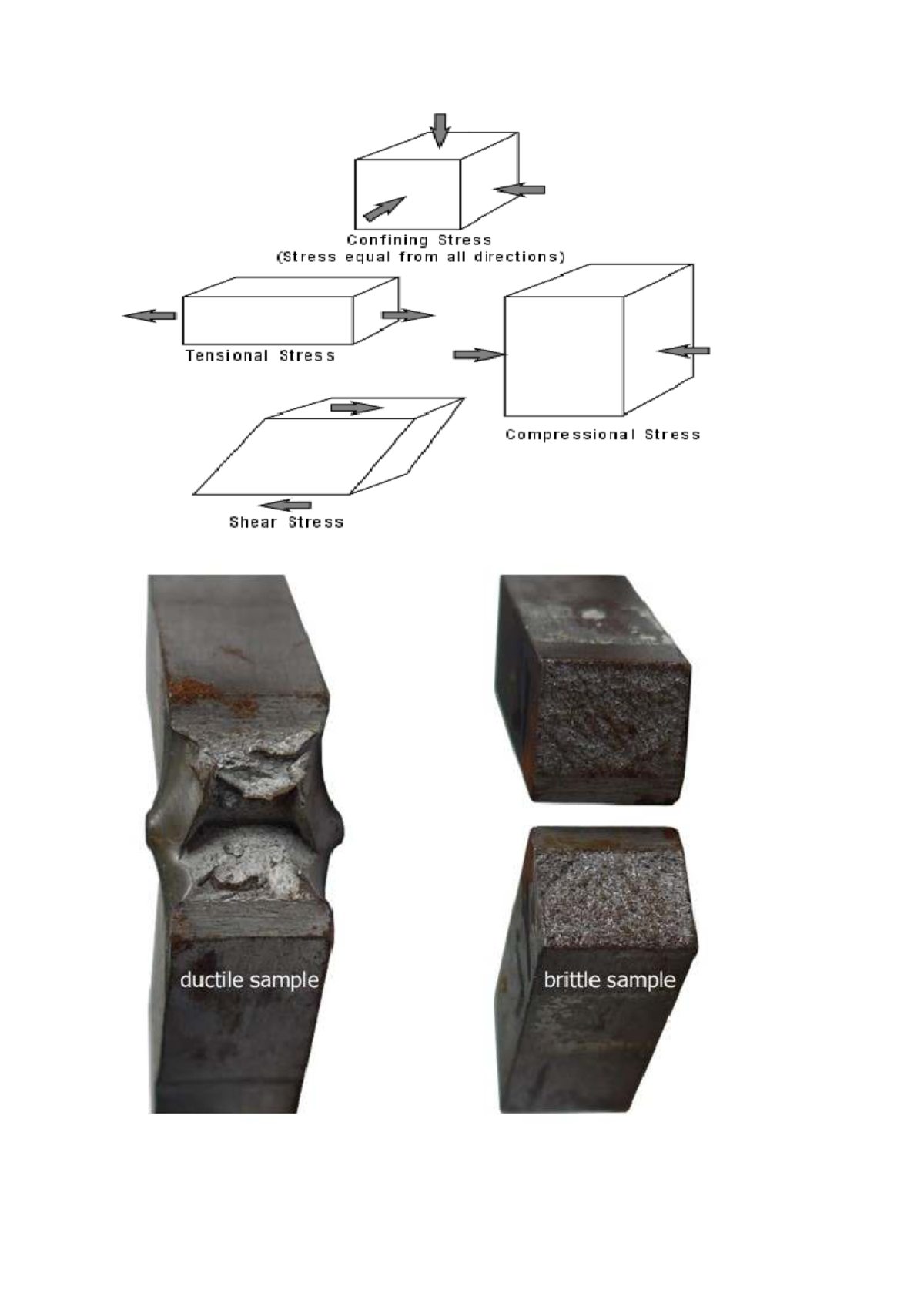Geology rock struvture - S151OEG - brittle sample ductile sample Shear ...