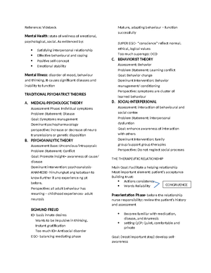 Psych L1- Prelim - Patterns of Behavior, (Acute and Chronic ...