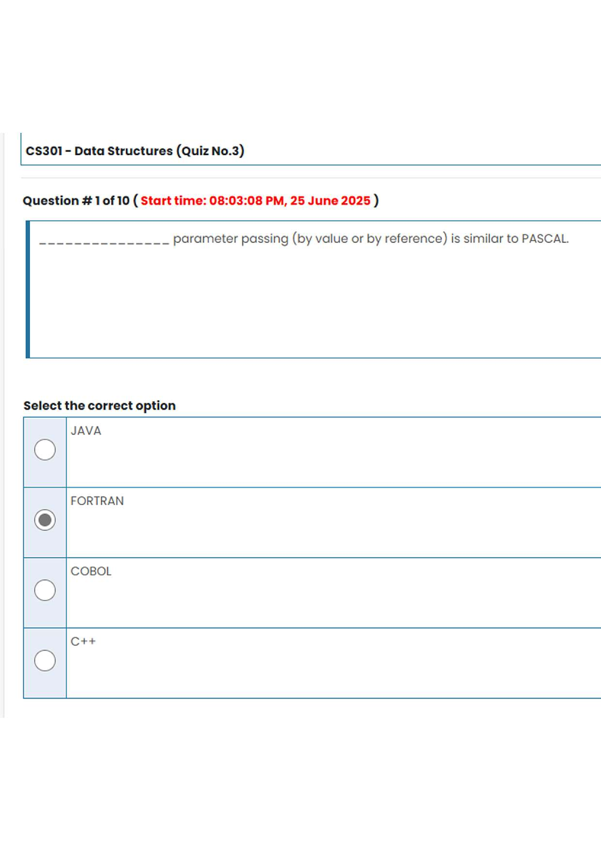 CS301 Data Structures Quiz No. 3 Solved Questions and Answers - Studocu