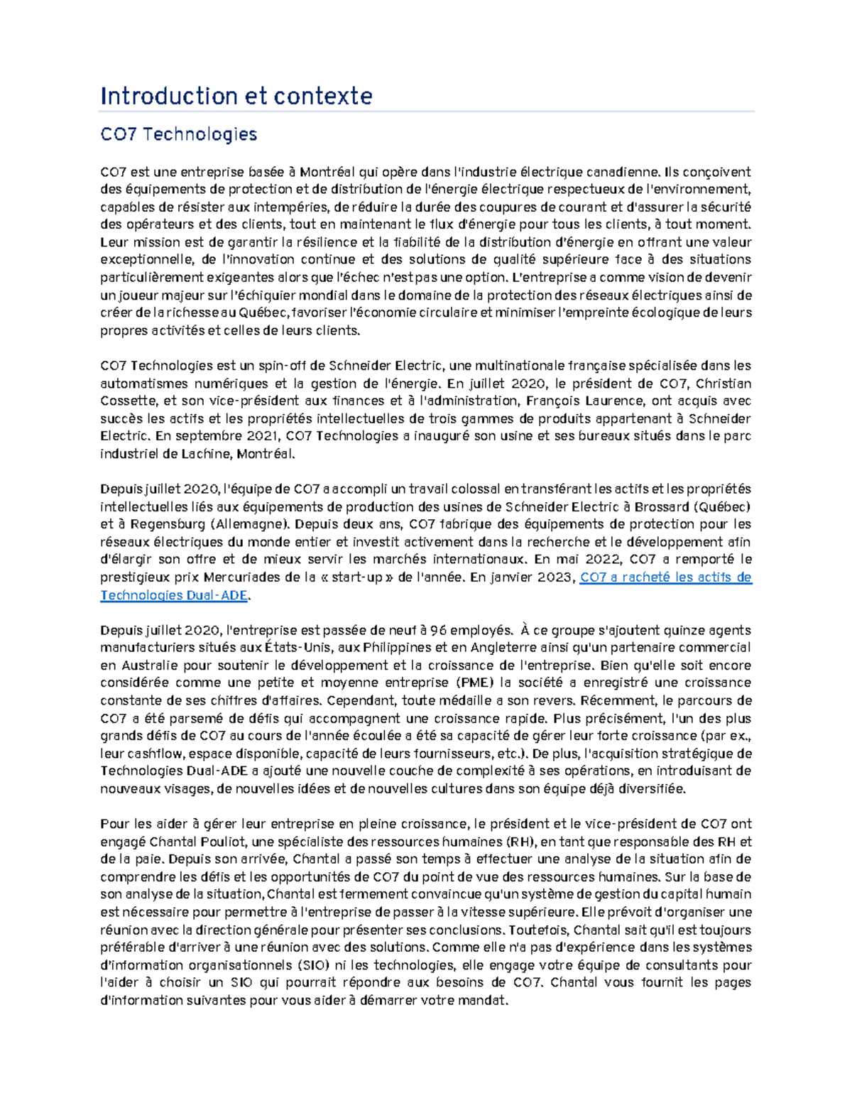 SIO 1001 Cas CO7 A2024 Final (1) - Introduction et contexte CO7 ...