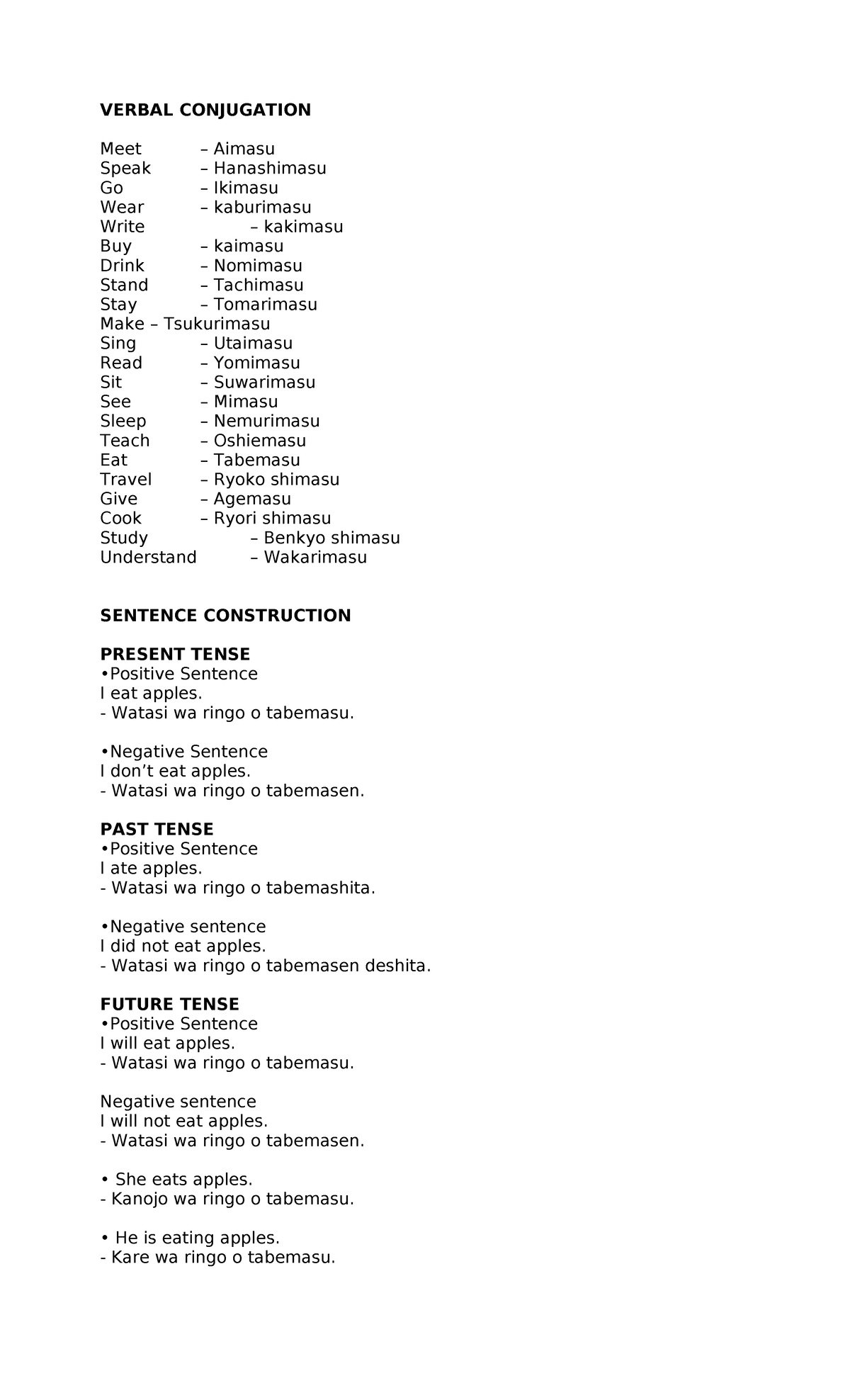 Verbal- Conjugation - foreign language - VERBAL CONJUGATION Meet ...