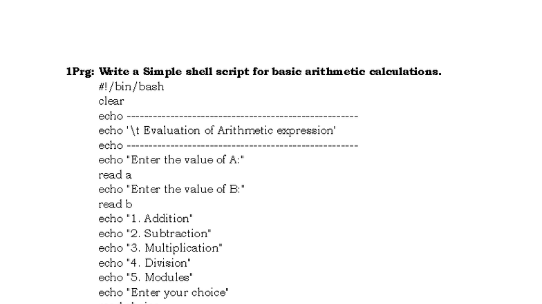 Shell Scripting Basics: Arithmetic, Logical & File Attributes - Studocu