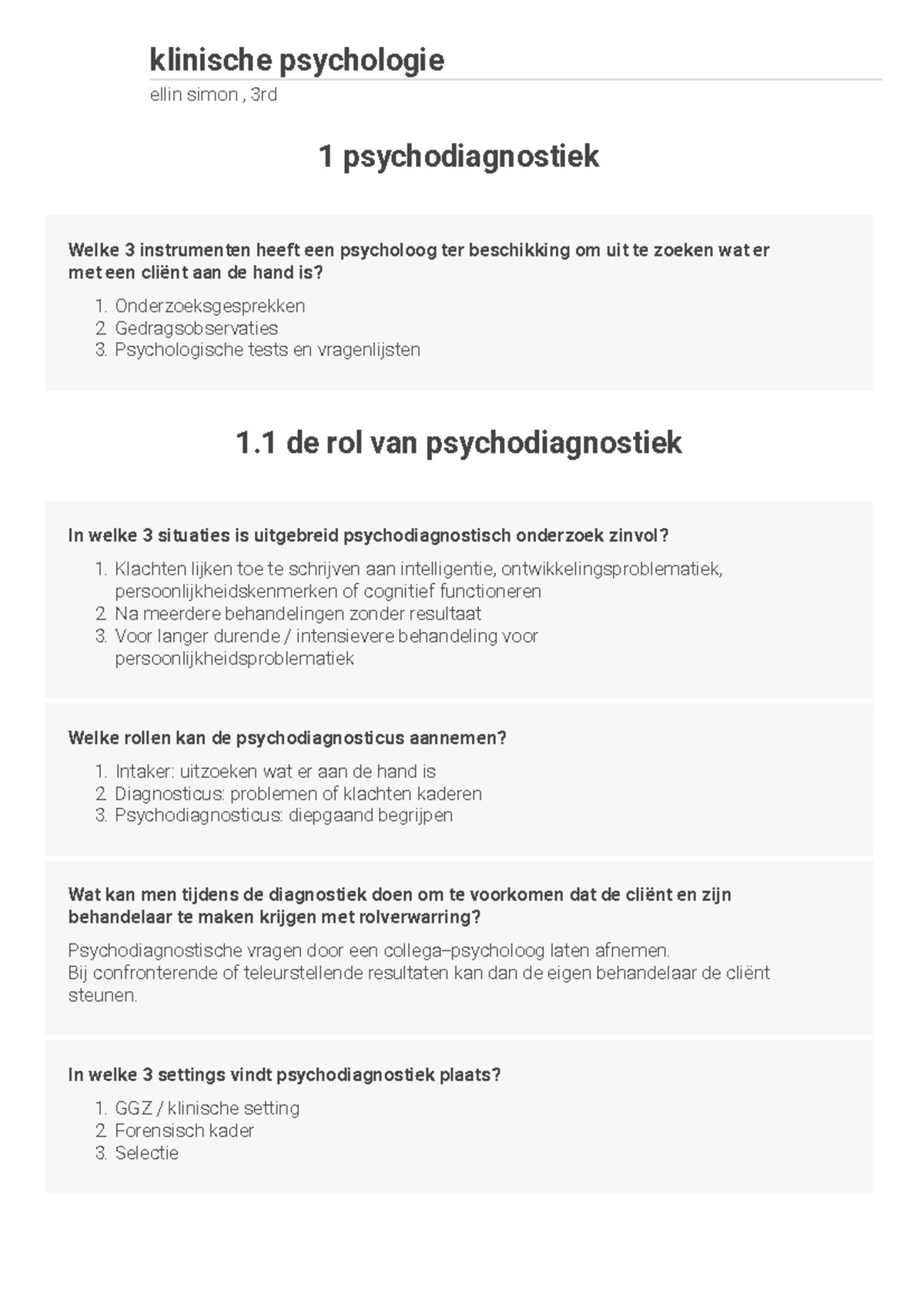 Klinische Psychologie: Psychodiagnostiek en Diagnostische Cyclus ...