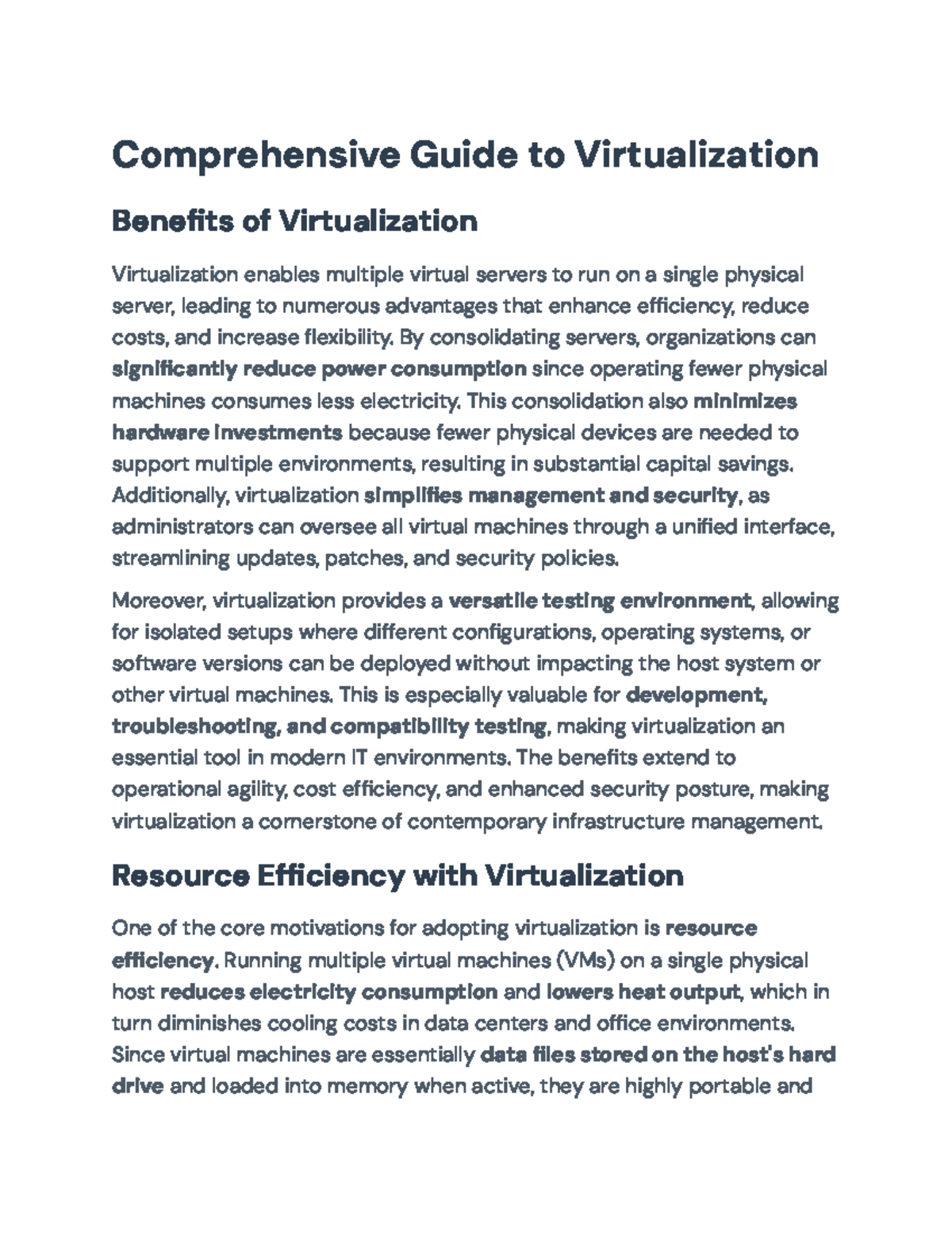 Comprehensive Guide to Virtualization Techniques and Benefits - Comprehensive Guide to - Studocu