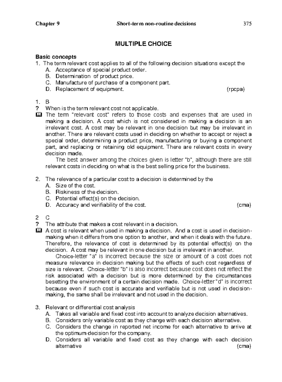 Relevant Cost Analysis: Non-Routine Decisions in Management Accounting ...