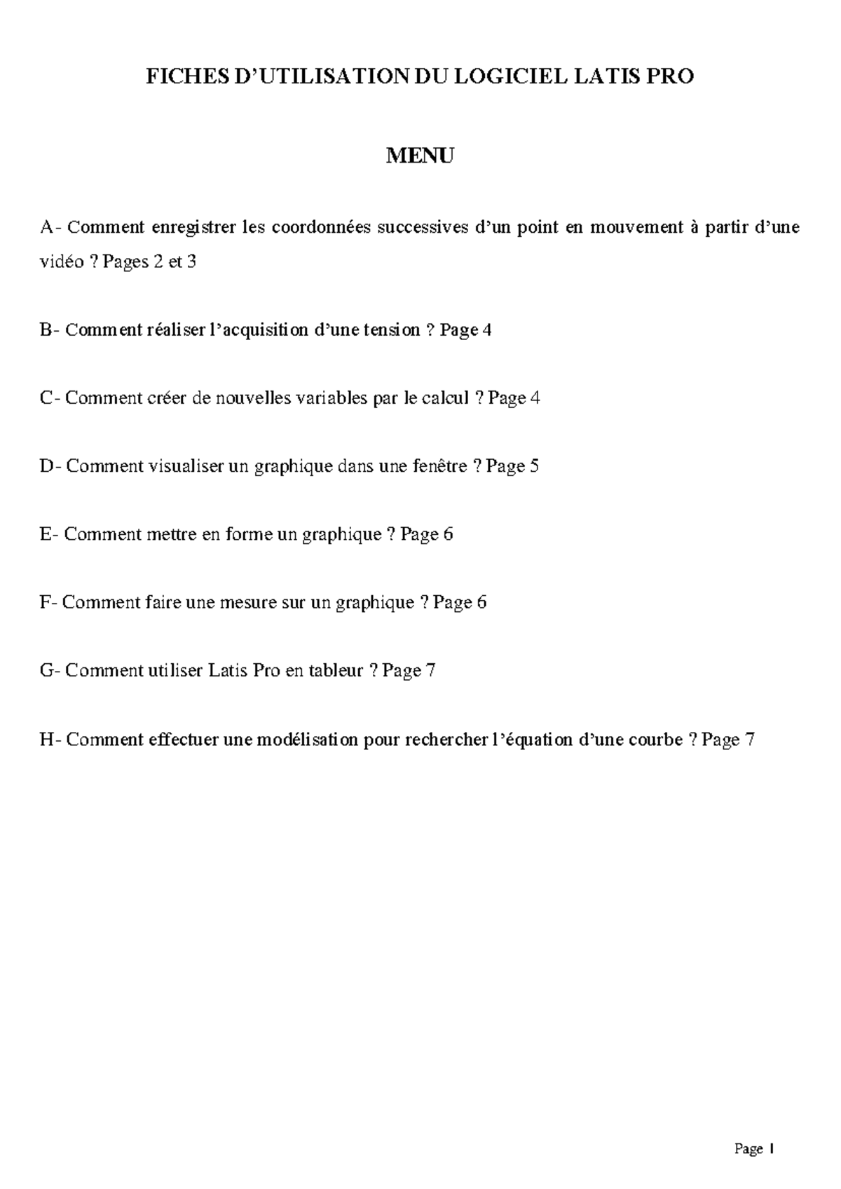 Guide d'Utilisation de Latis Pro pour l'Analyse Vidéo et Graphique ...