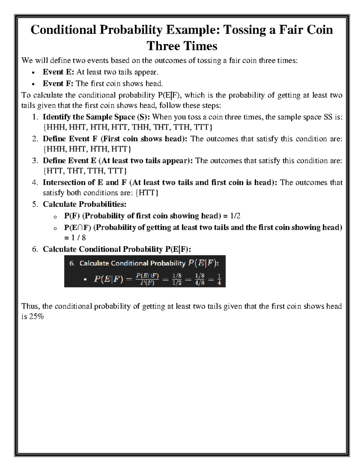 Conditional Probability Excercise - Conditional Probability Example ...