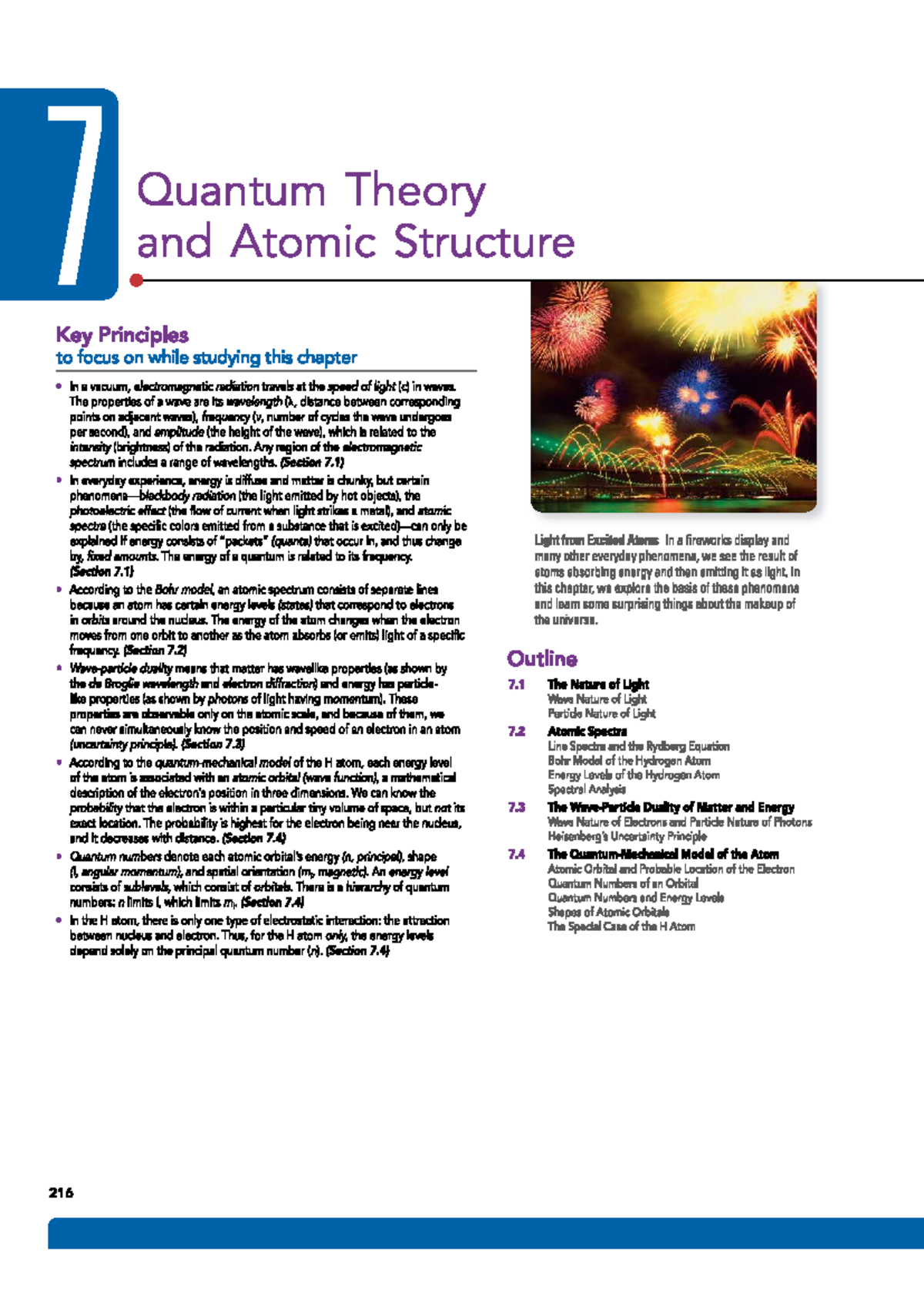 Ch7 - Quantum Theory and Atomic Structure: Key Concepts and Principles - Studocu