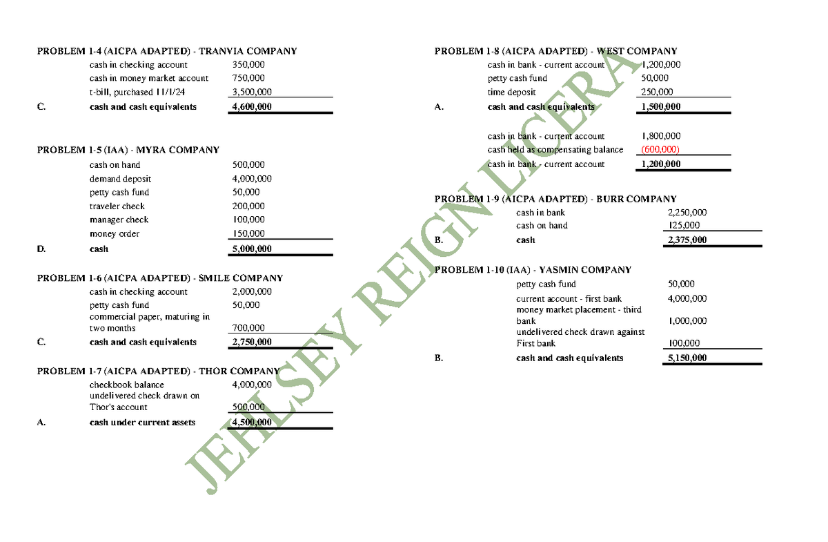 Intacc 1 - Chapter 1 Problems Analysis and Solutions - Studocu