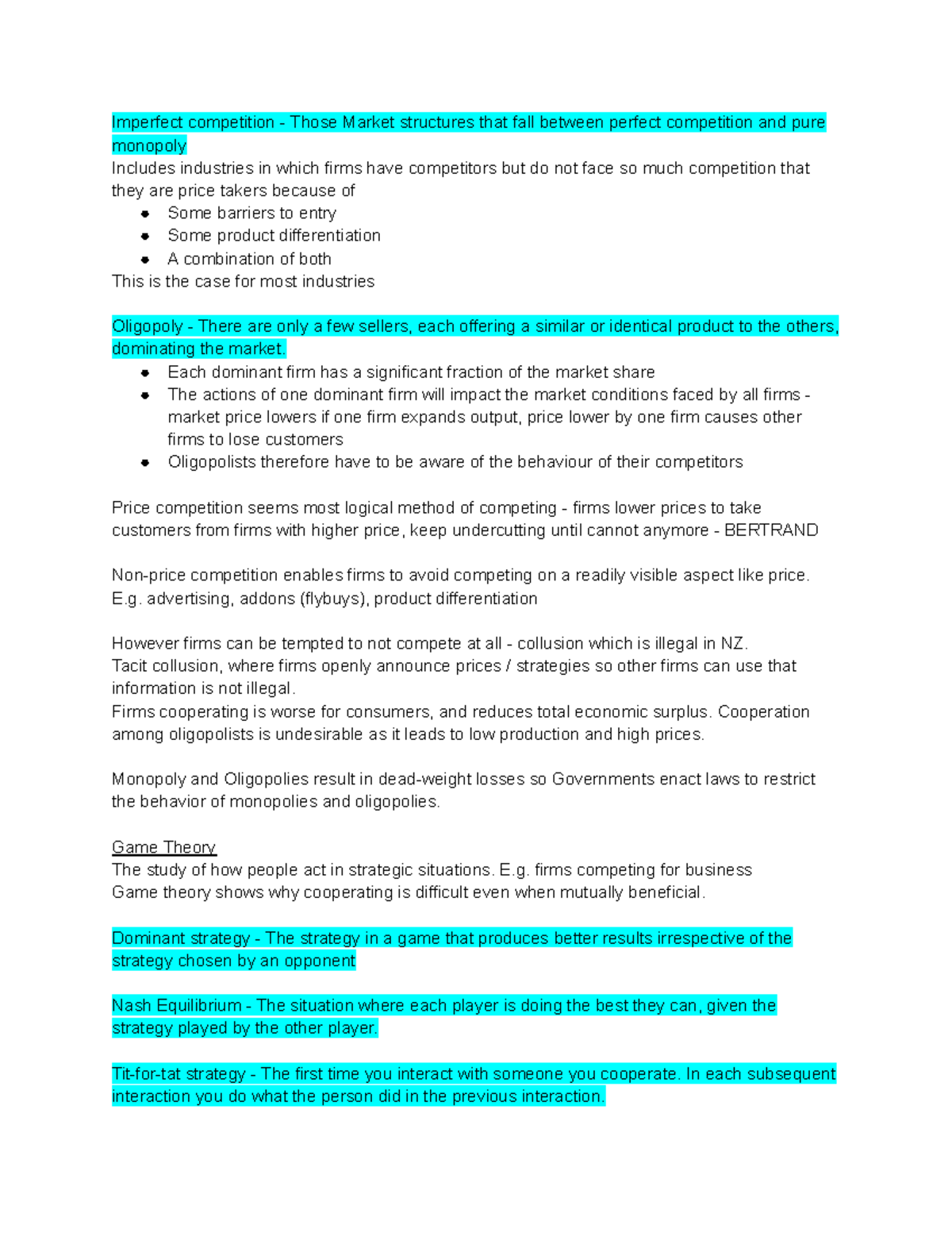 ECON 152 Topic 4 Notes - Imperfect competition - Those Market ...