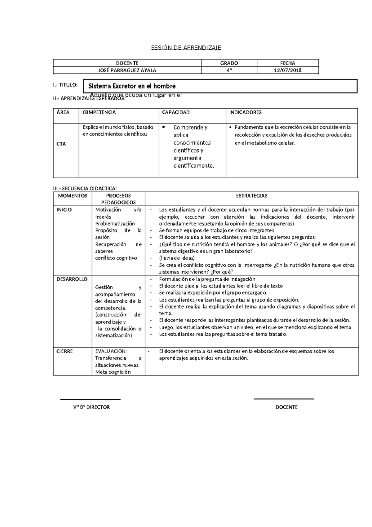 Sesión de Aprendizaje: Expresión de Sentimientos y Consecuencias - Studocu