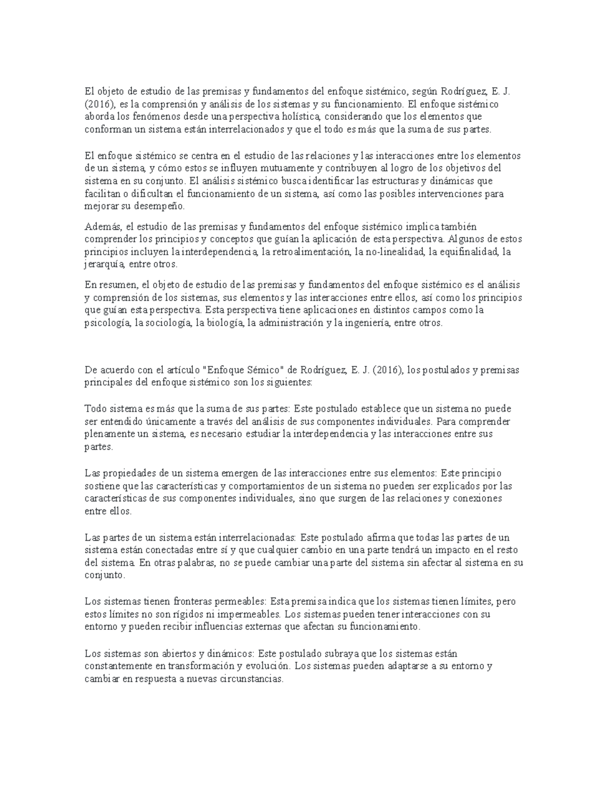 Tarea 4: Premisas y Fundamentos del Enfoque Sistémico en Psicología - Studocu