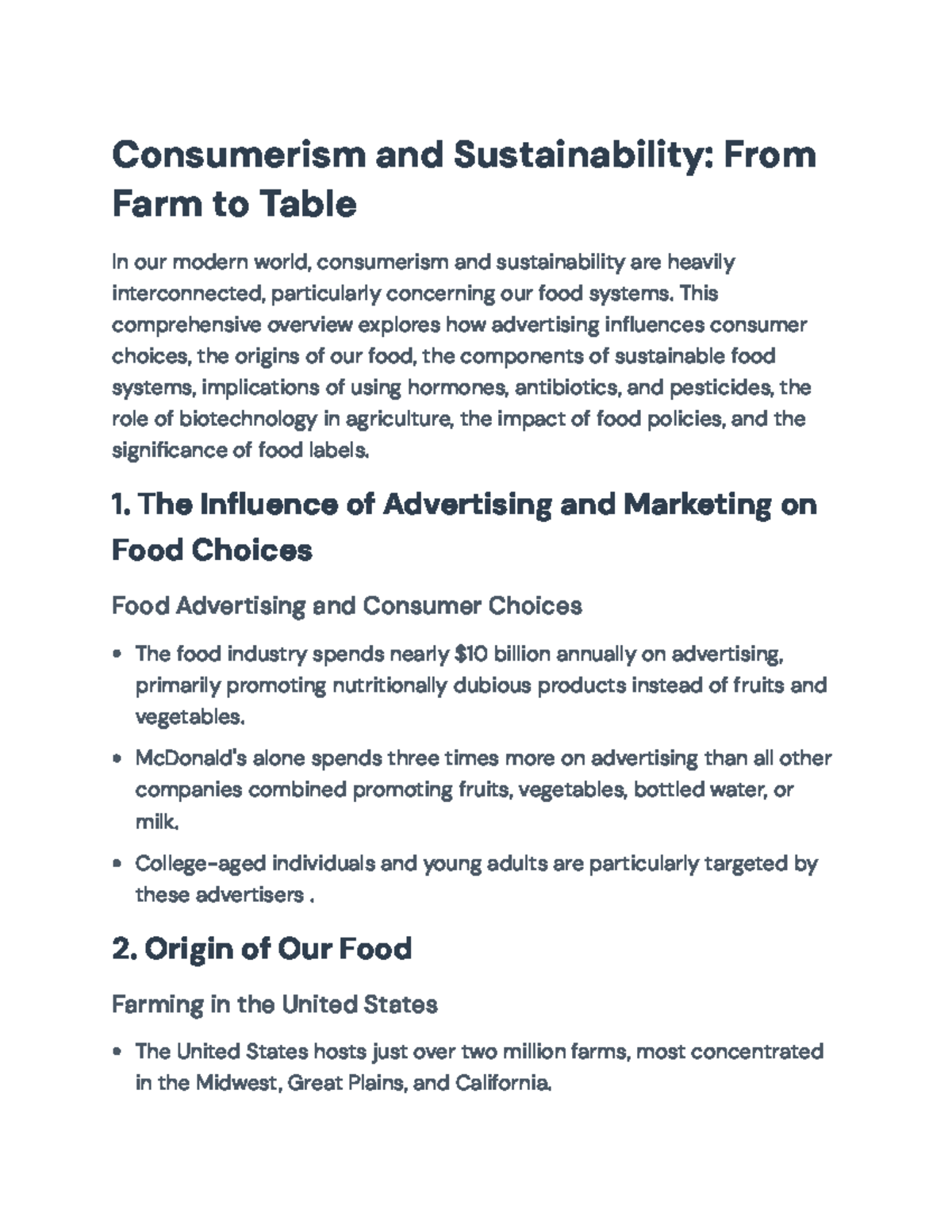 Consumerism & Sustainability in Food Systems: An In-Depth Analysis ...