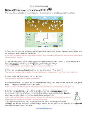 Rock Pocket Mouse (bee) evolution activity-3 - Name: Kailey Hernandez ...